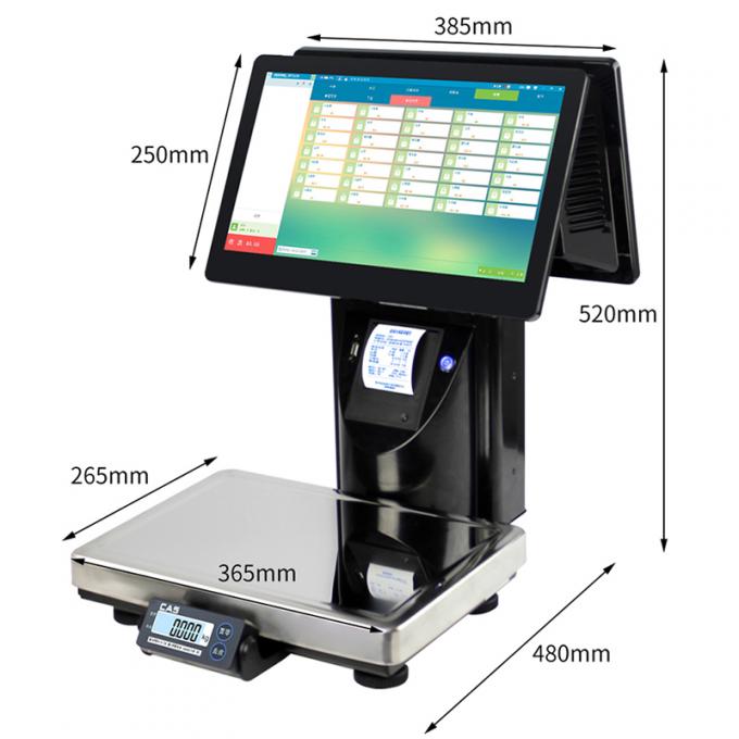 Black Barcode Printing Scale , Dual Touch Screen Label Printing ...