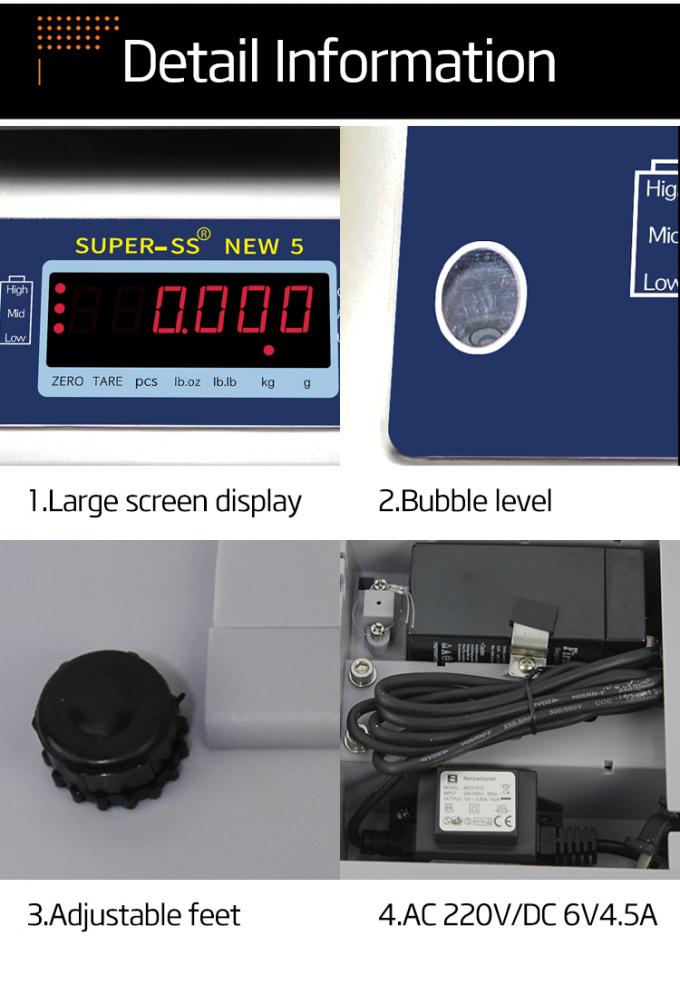 6/15/30 Kg Capacity Digital Counting Scale Waterproof Weighing Scale