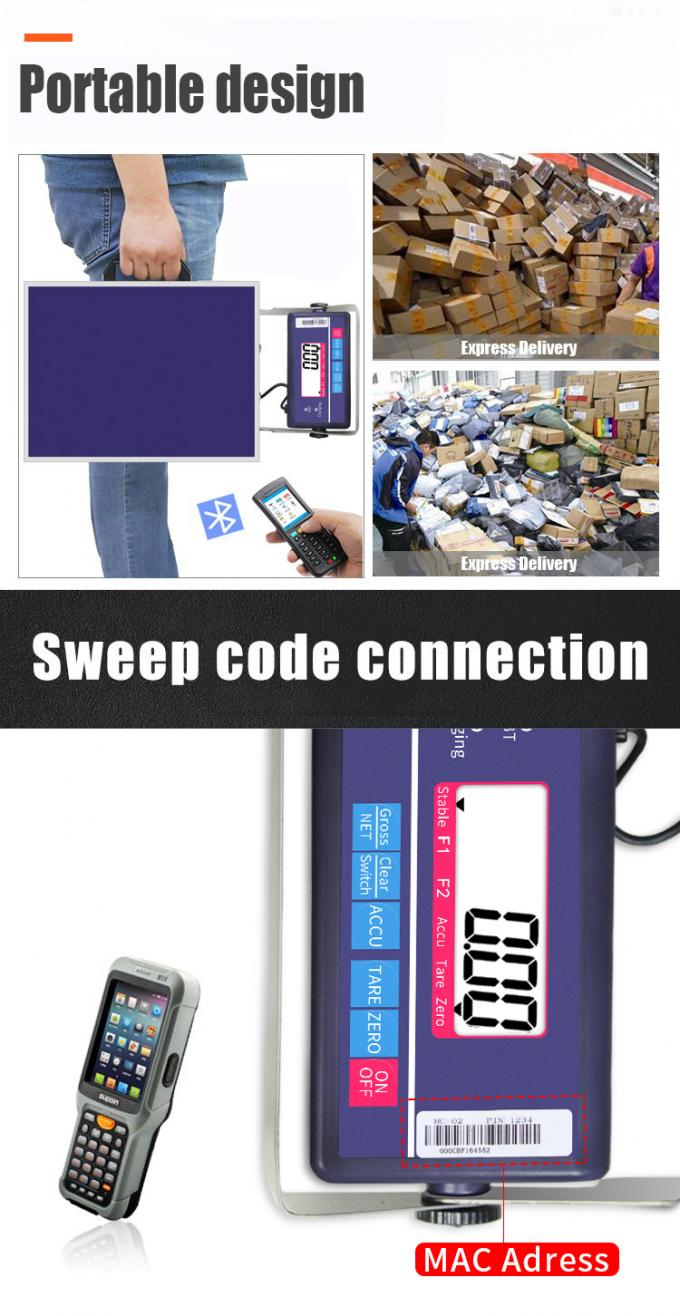 Blue Portable Industrial Floor Scales Aluminum Alloy Digital Shipping Scale